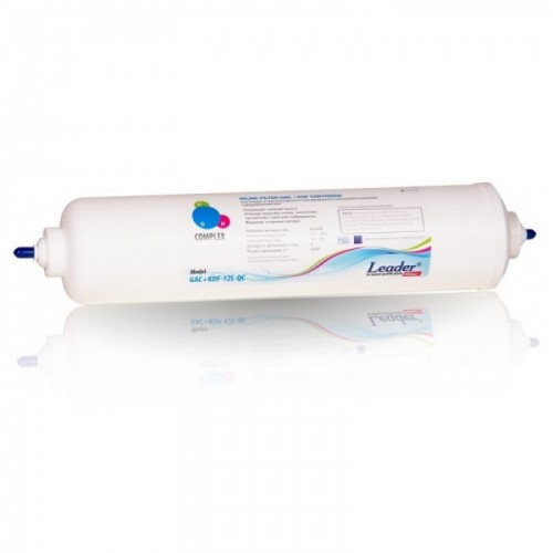Leader IN-LINE GAC+KDF-12x2,5-QC лінійний вугільний картридж з KDF ...